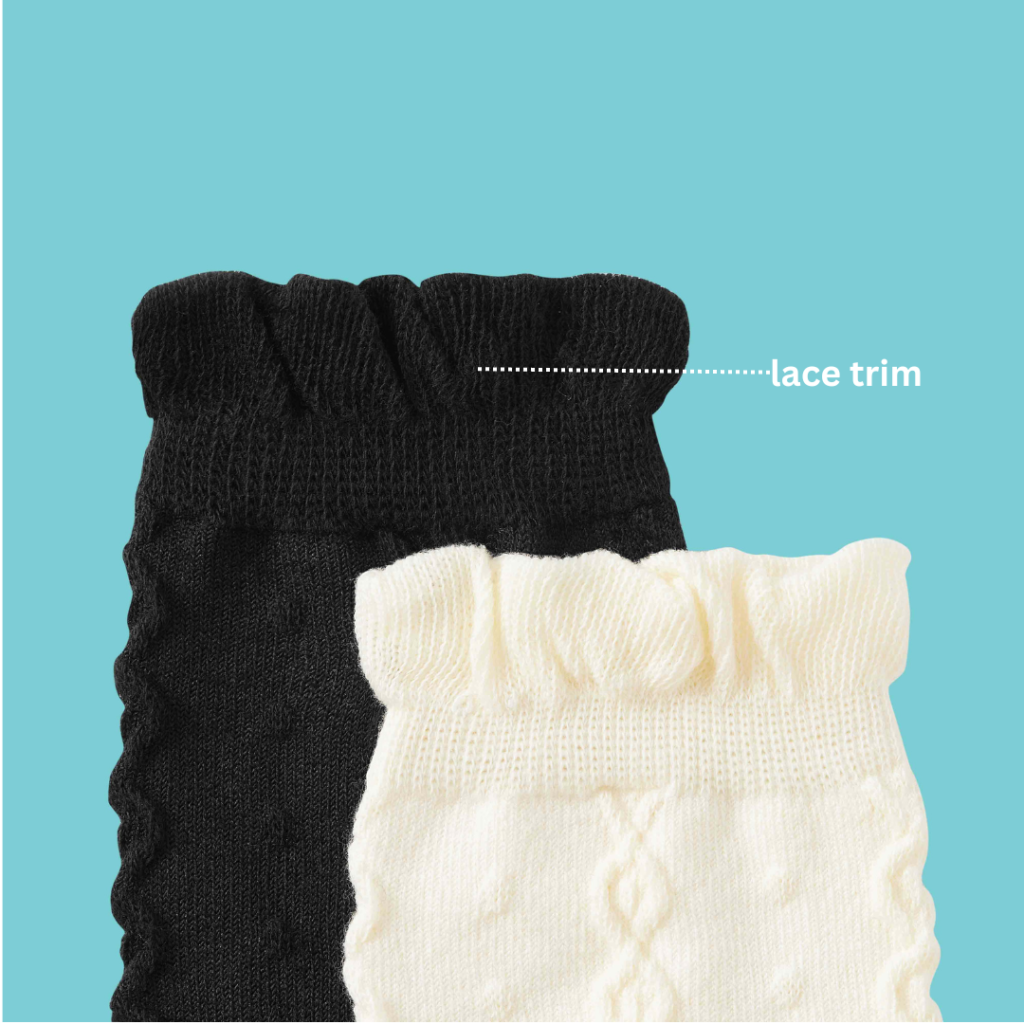 Cable Weave Crew Socks 2-Pack – Panda Pipi